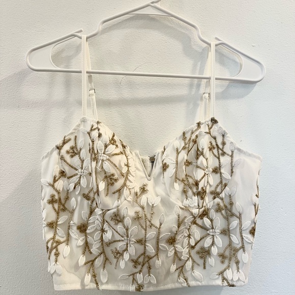 Tops | Embroidered Bustier Top | Poshmark